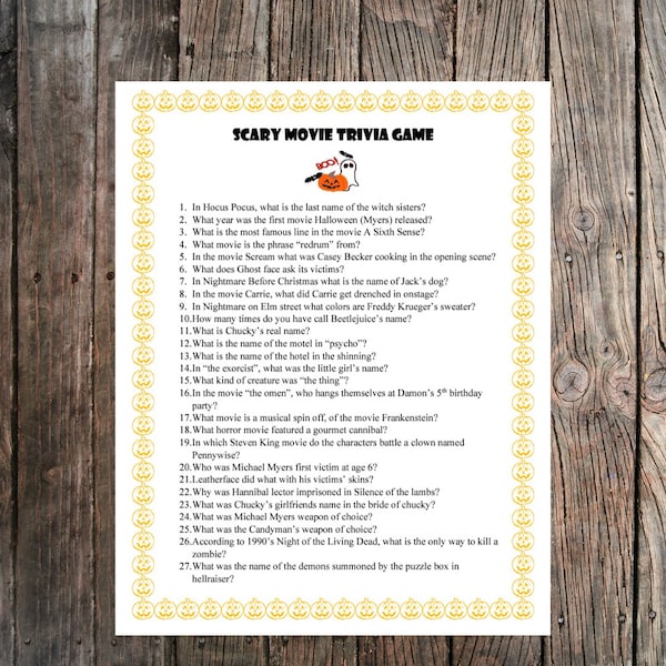 Halloween Trivia - Etsy