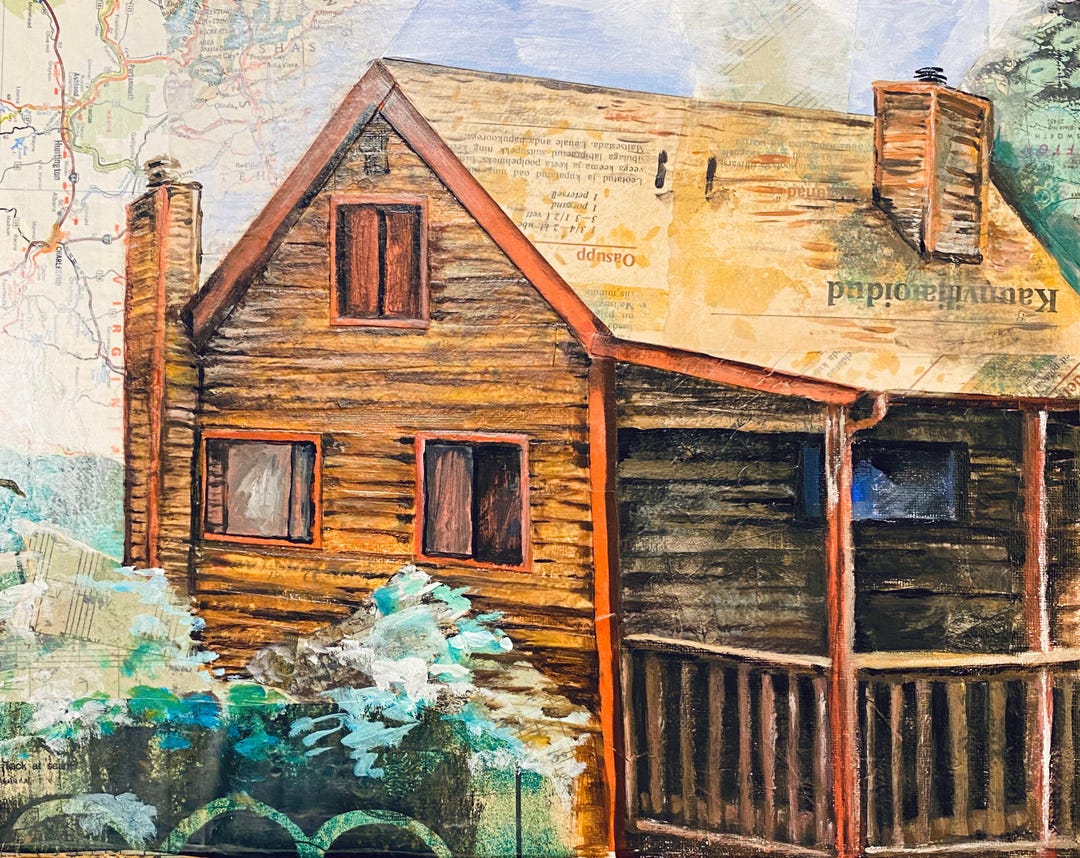Custom Hand Painted Mixed Media Home or House Portrait - Etsy
