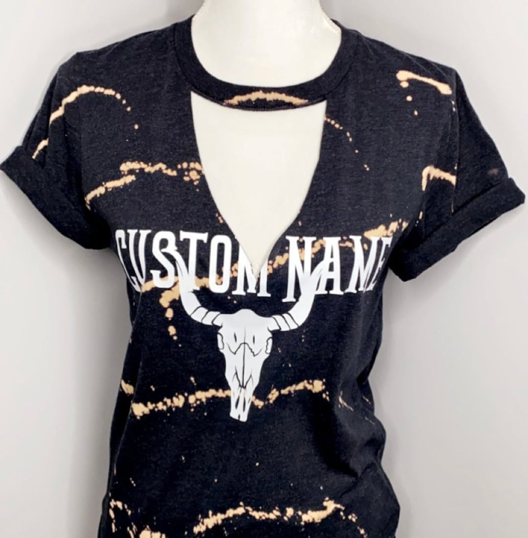 Custom Tee | Country Music | Bleached Cut Tee | Custom Name | Custom ...