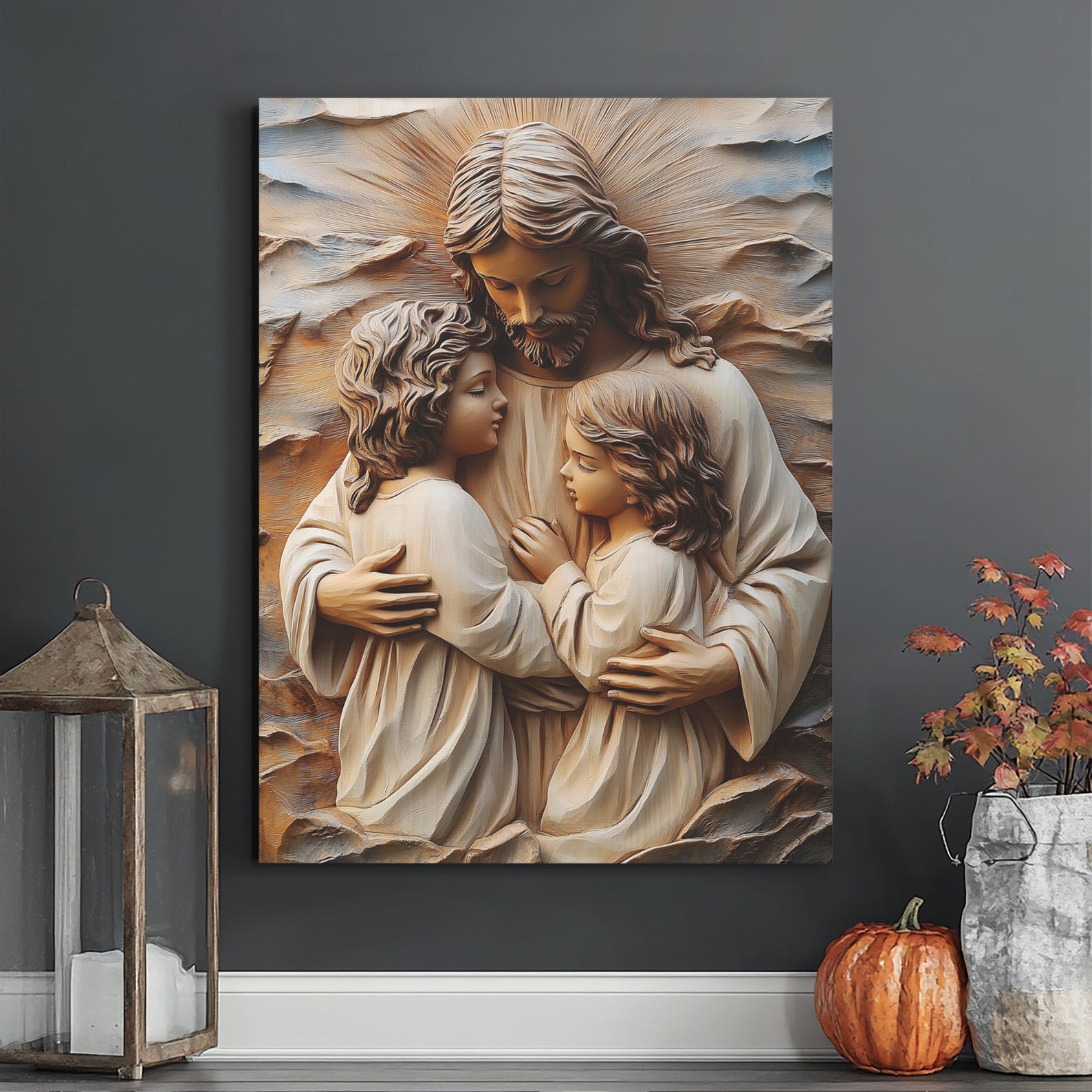 Jesus Embracing Children Canvas Art: Christian Home Decor - Etsy