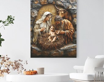Nativity Scene Canvas Print – Holy Family Christmas Wall Art - Etsy