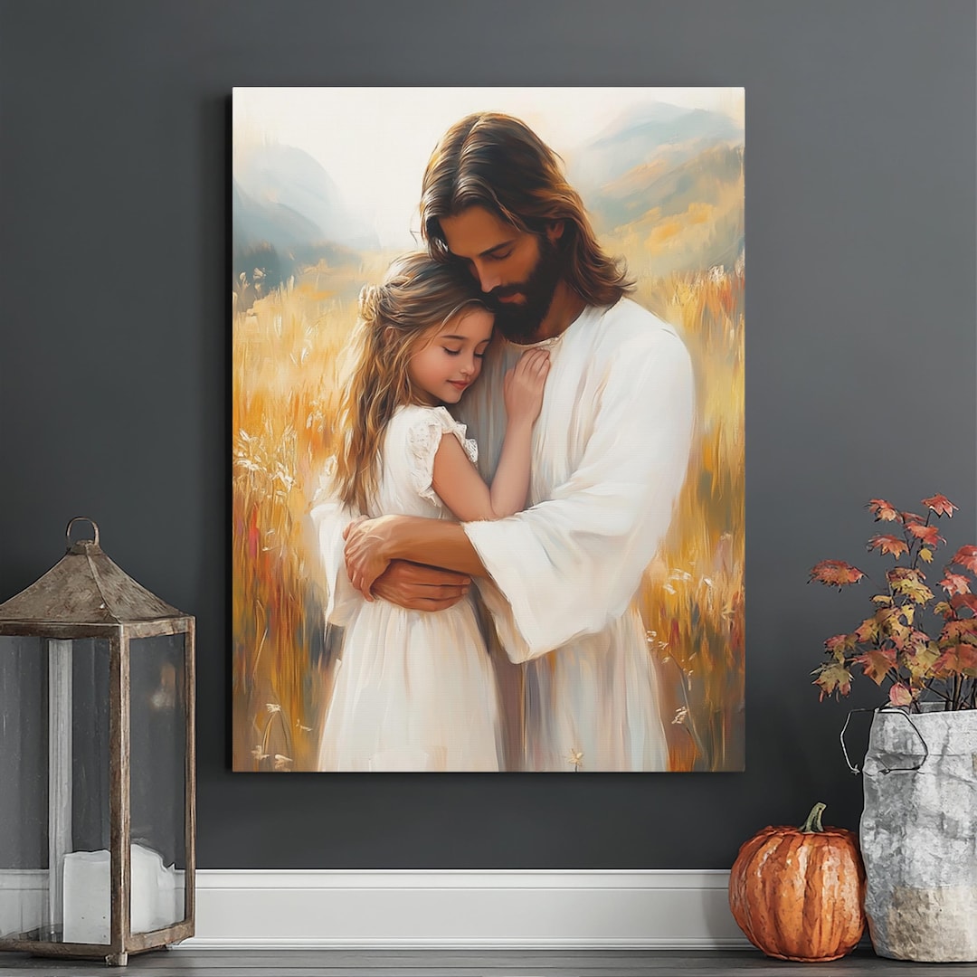 Jesus Hugging a Child Canvas Print - Inspirational Christian Wall Art ...