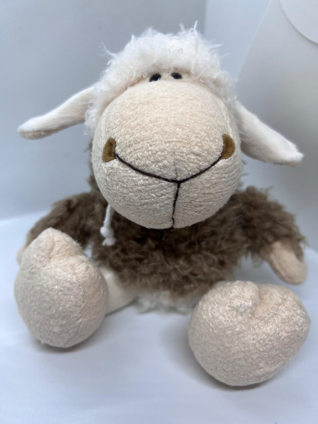 Plush Cotton Sheep Soft Toy Plush Toy Gift Cuddly Toy Browns White and ...
