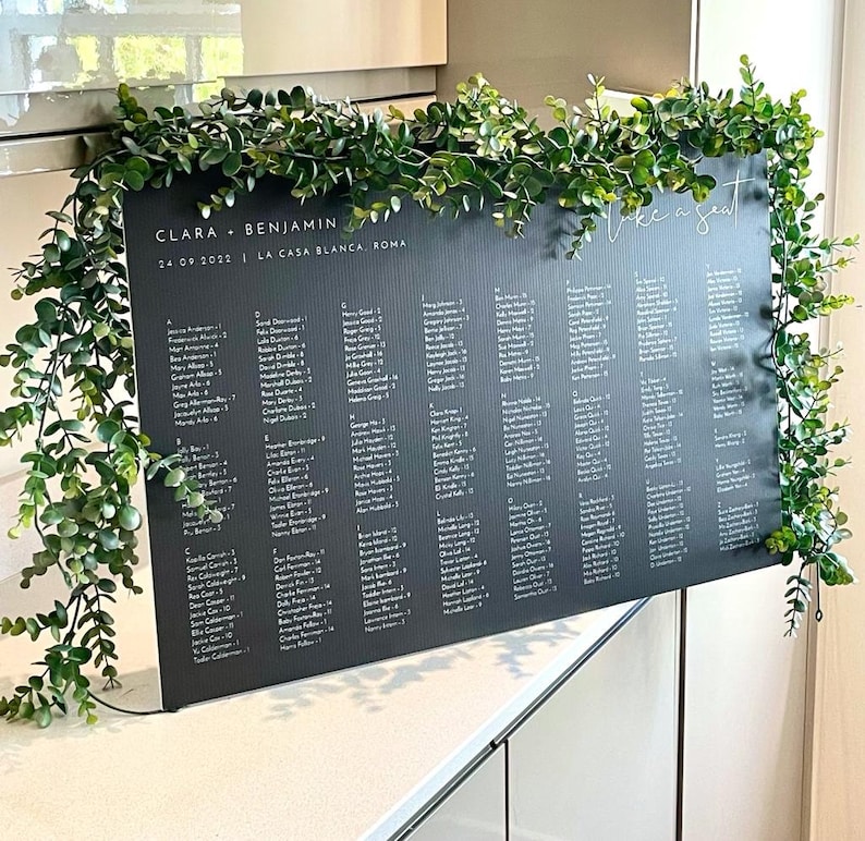 Table Plans, Seating Charts, Seating Plans, Wedding, Welcome Boards ...