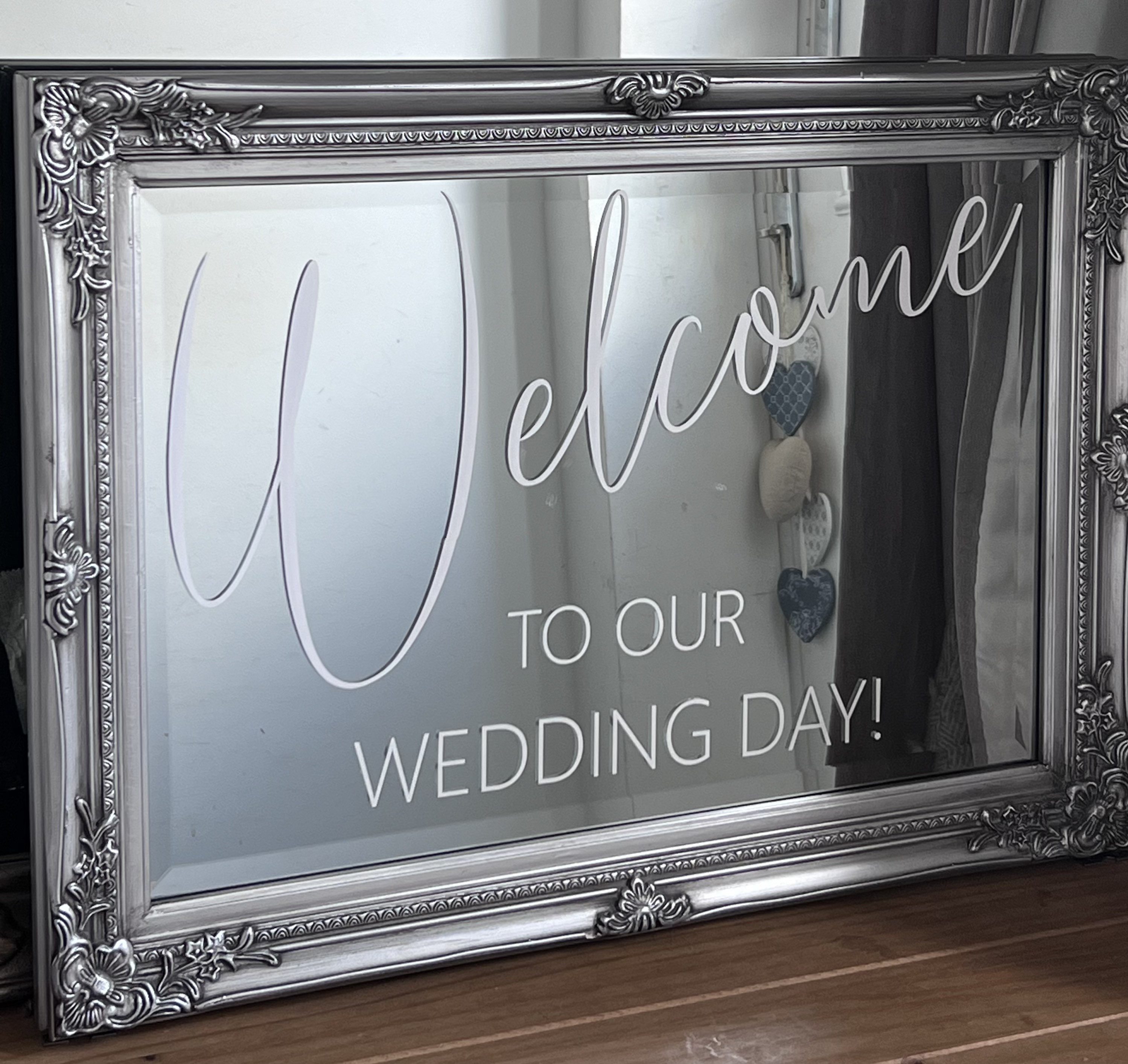 Mirror Welcome to Our Wedding Day Signage for Local Hire Traditional ...