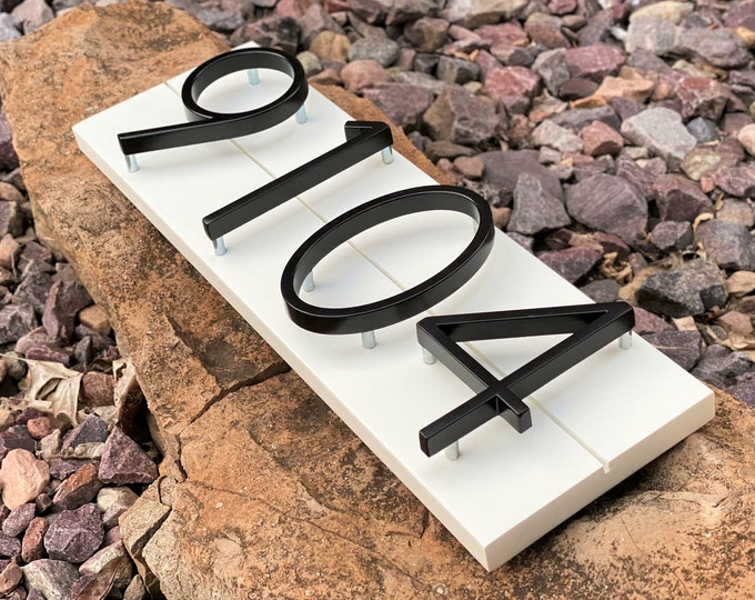 Modern Farmhouse, Black and White Shiplap House Numbers, Address Sign ...