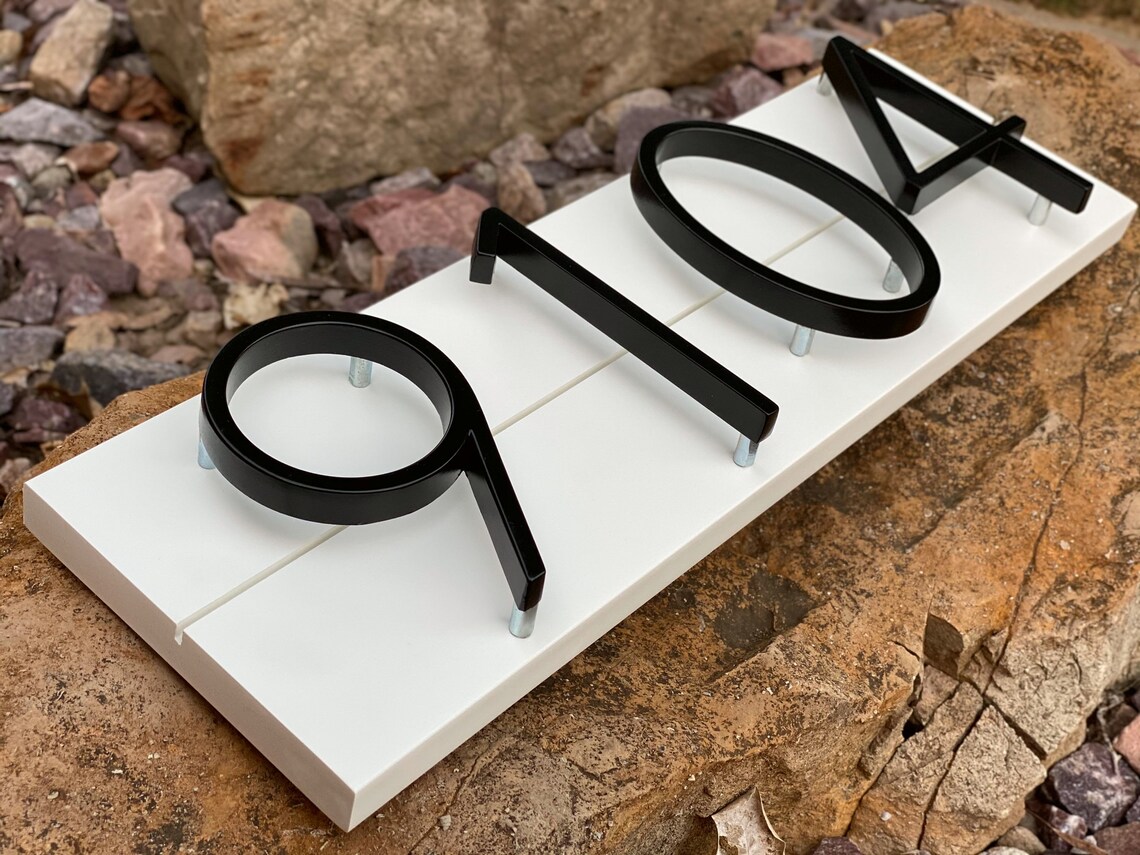 Farmhouse Shiplap House Numbers Address Sign Black House - Etsy