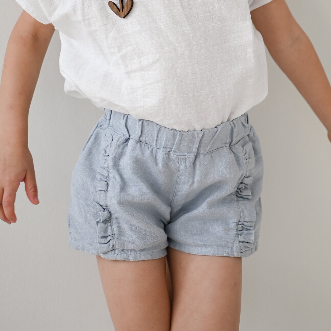 Girl Shorts, Girl 100% Linen Summer Shorts, Summer Pants for Girls With ...
