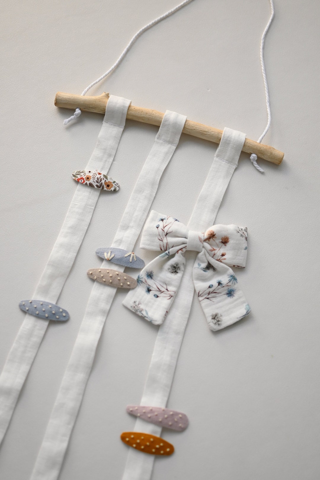 Wooden Hair Bow Holder, Driftwood Hair Clips Stand, Boho Style Kids ...