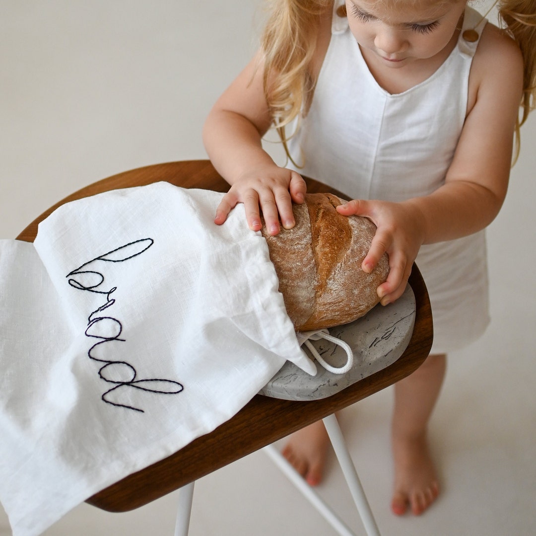 Bread Bag Personalized - Linen Multipurpose Bag - Drawstring Linen ...