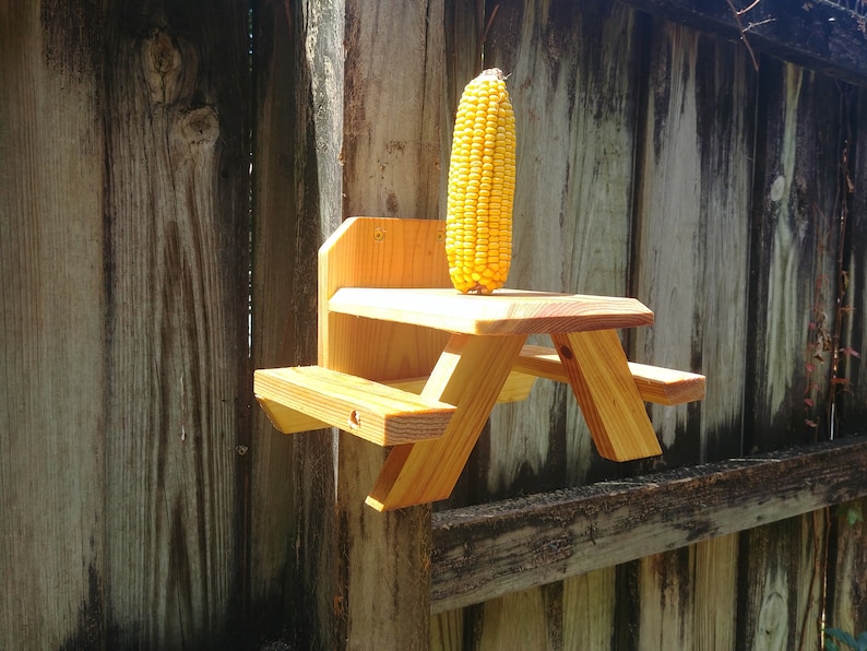 Squirrel Picnic Table Feeder Side Mounted 100% Cedar | Etsy