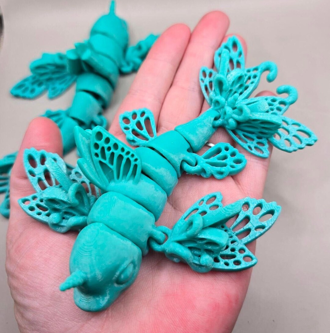 3d Printed Light Blue Dolphin Butterfly Unicorn, Fidget Toy ...