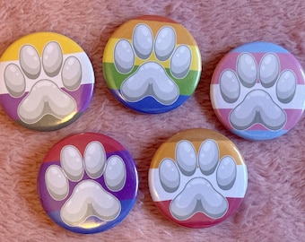 LGBTQIA Pride Paw Flag pin/badge Furry Pride LGBT - Etsy