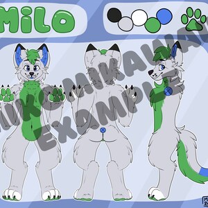 Digital Furry Character Reference Sheet Commissions - Etsy