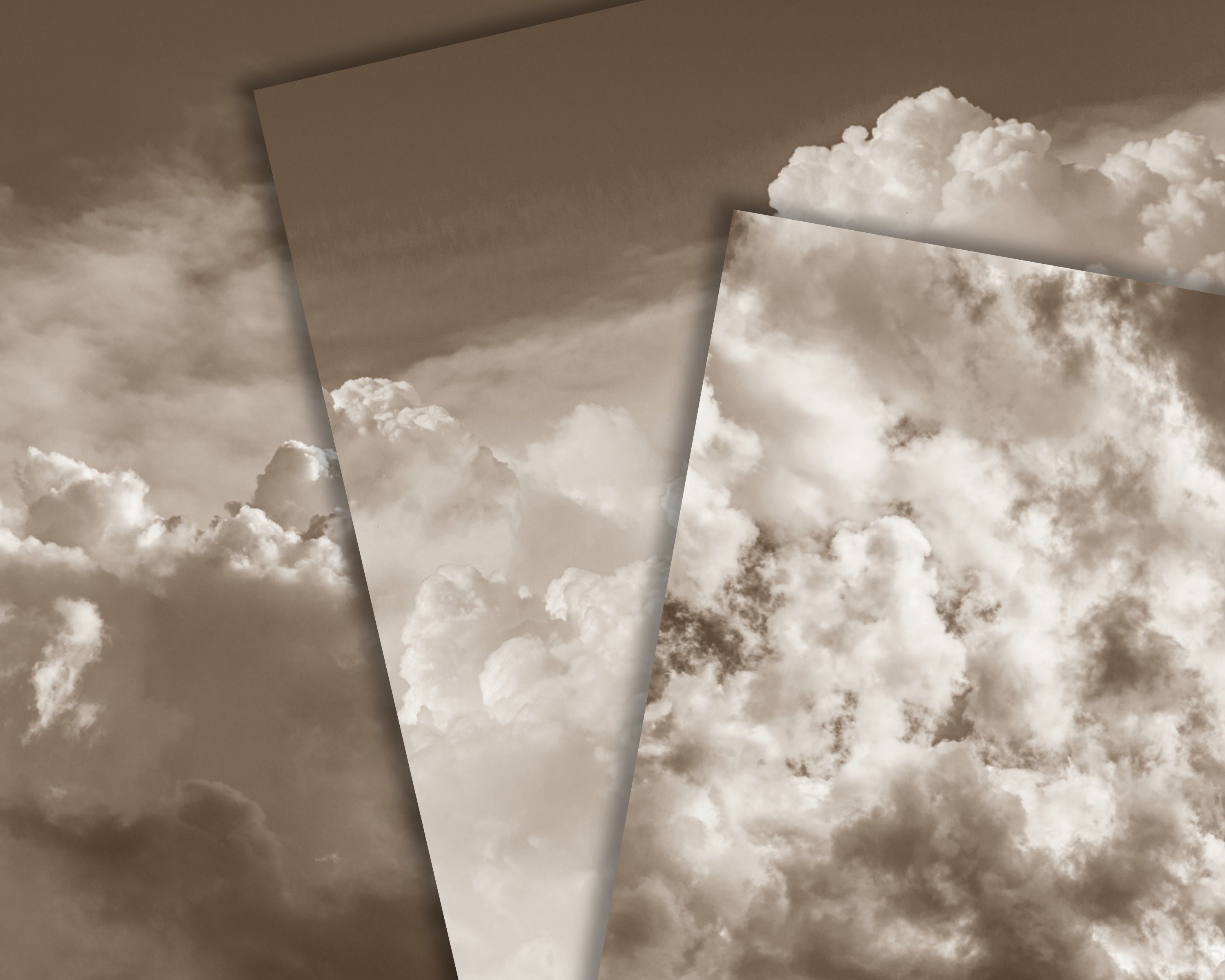 Sepia Clouds Digital Paper Pack 14 Scrapbooking Papers Cloud - Etsy