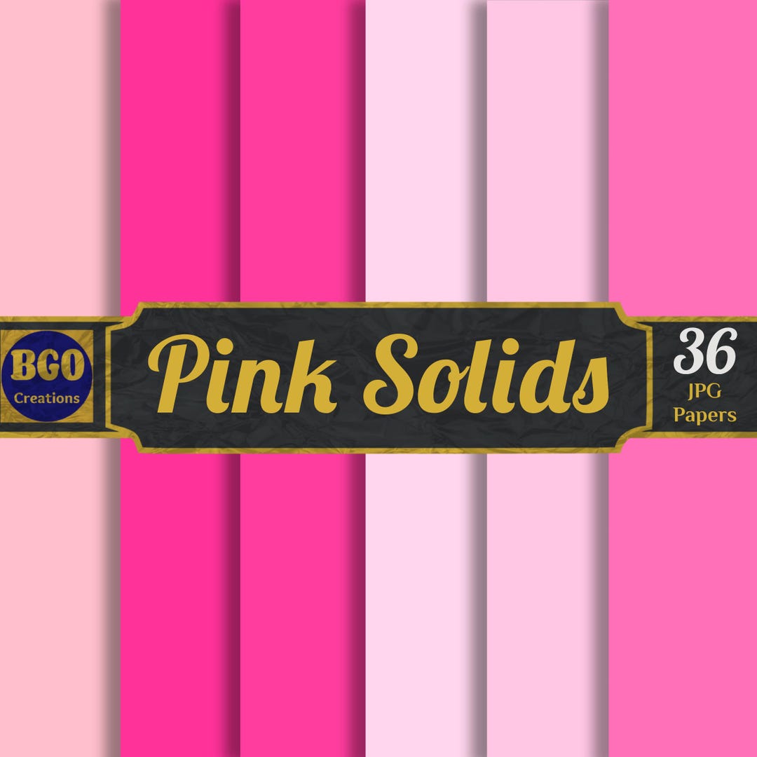 Pink Digital Paper Pack, 36 Shades of Pink Plain Solid Colors ...