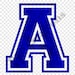 Blue Flames Varsity Sports Alphabet, 26 PNG Letters & 10 Numbers ...