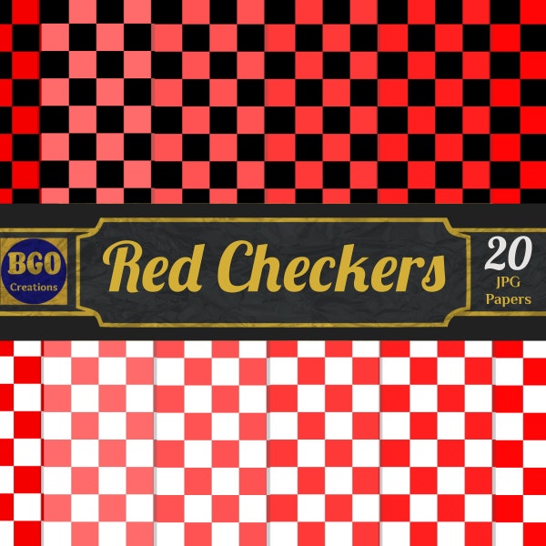 Red Checkers - Etsy