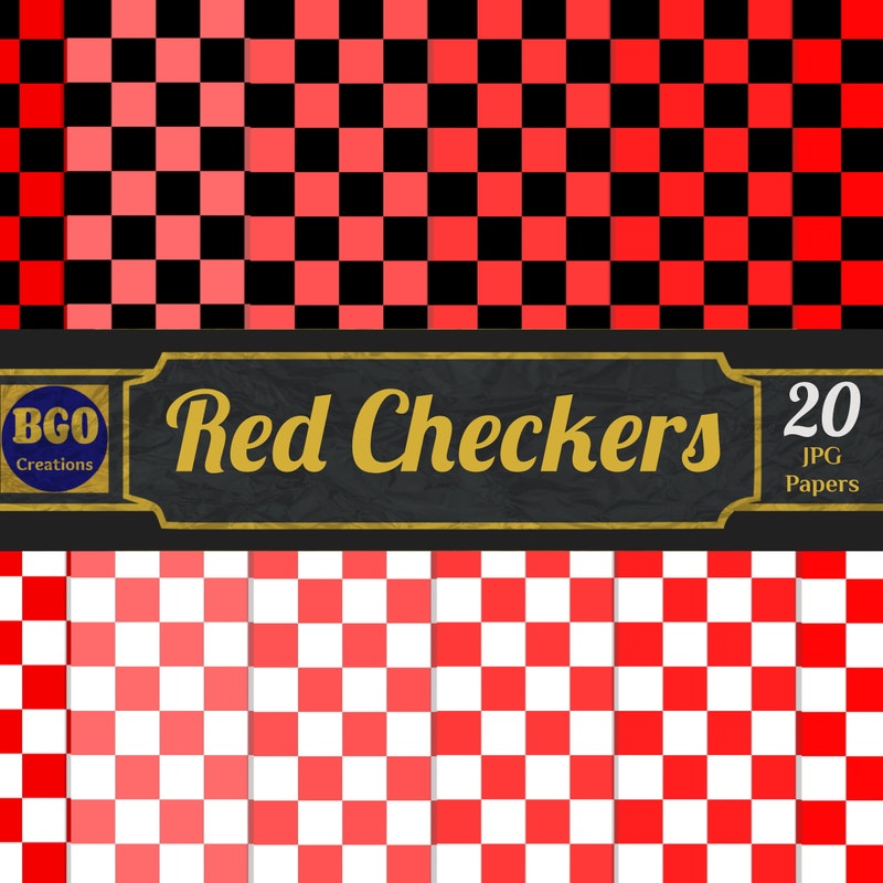 Red Checkers - Etsy
