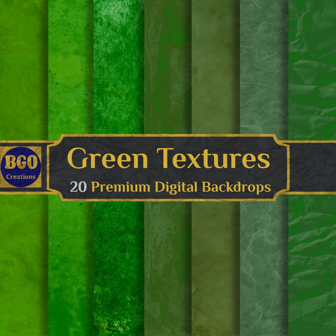 Green Digital Backdrops, 20 Fine Art Textures, Distressed Green ...