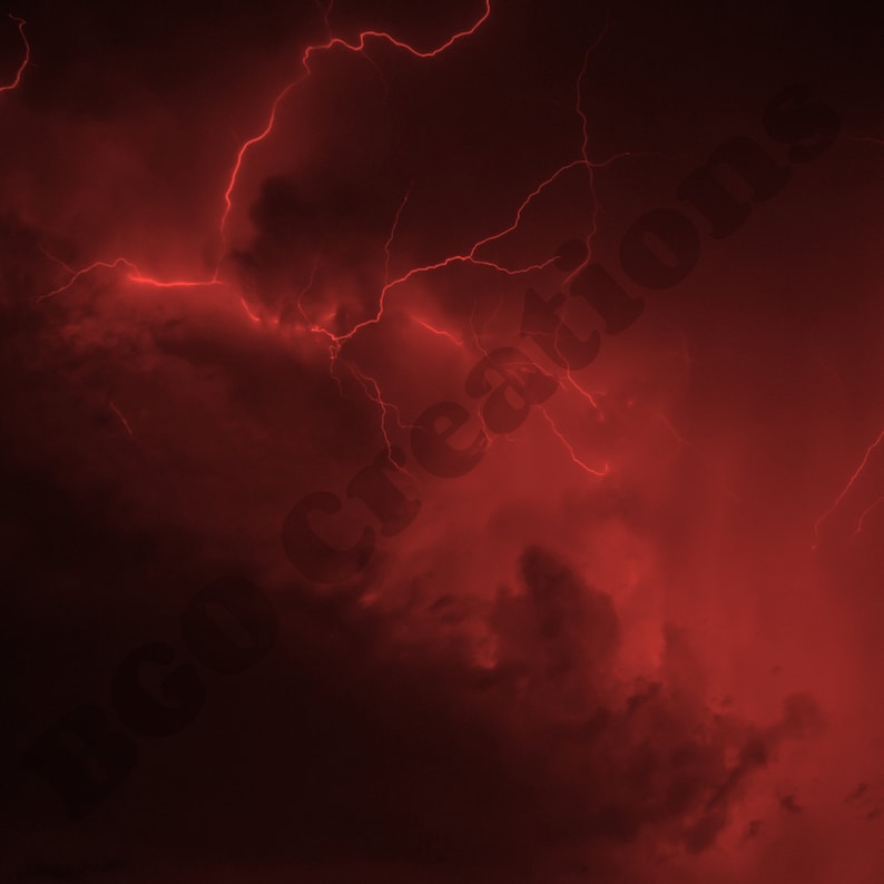 Red Lightning PNG Digital Paper Pack, 5 Photography Background Texture ...