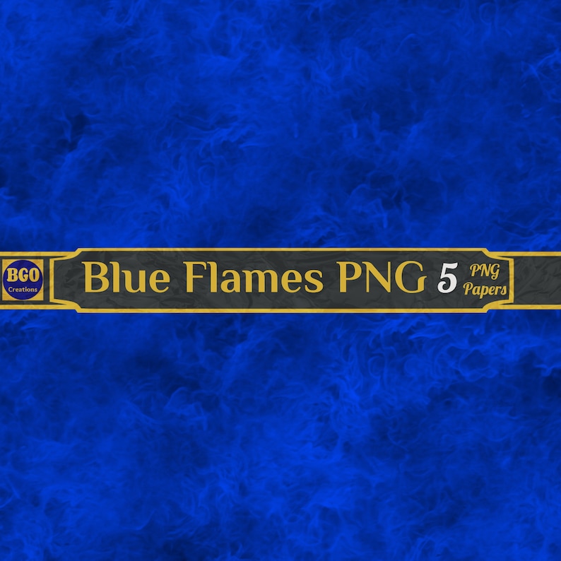 Blue Flames Digital Paper Pack, 5 PNG Photography Background Texture ...