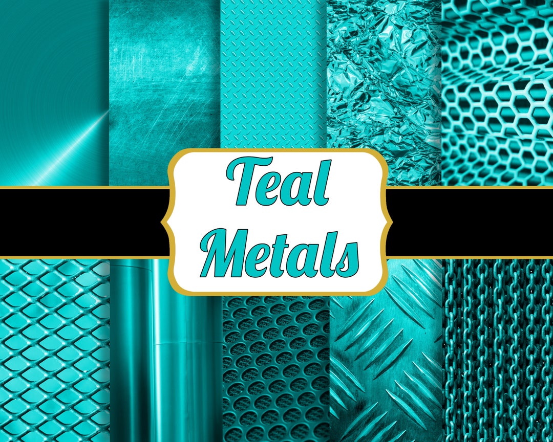 22 JPG Papers Teal Metals Digital Paper Pack Teal Metallic - Etsy