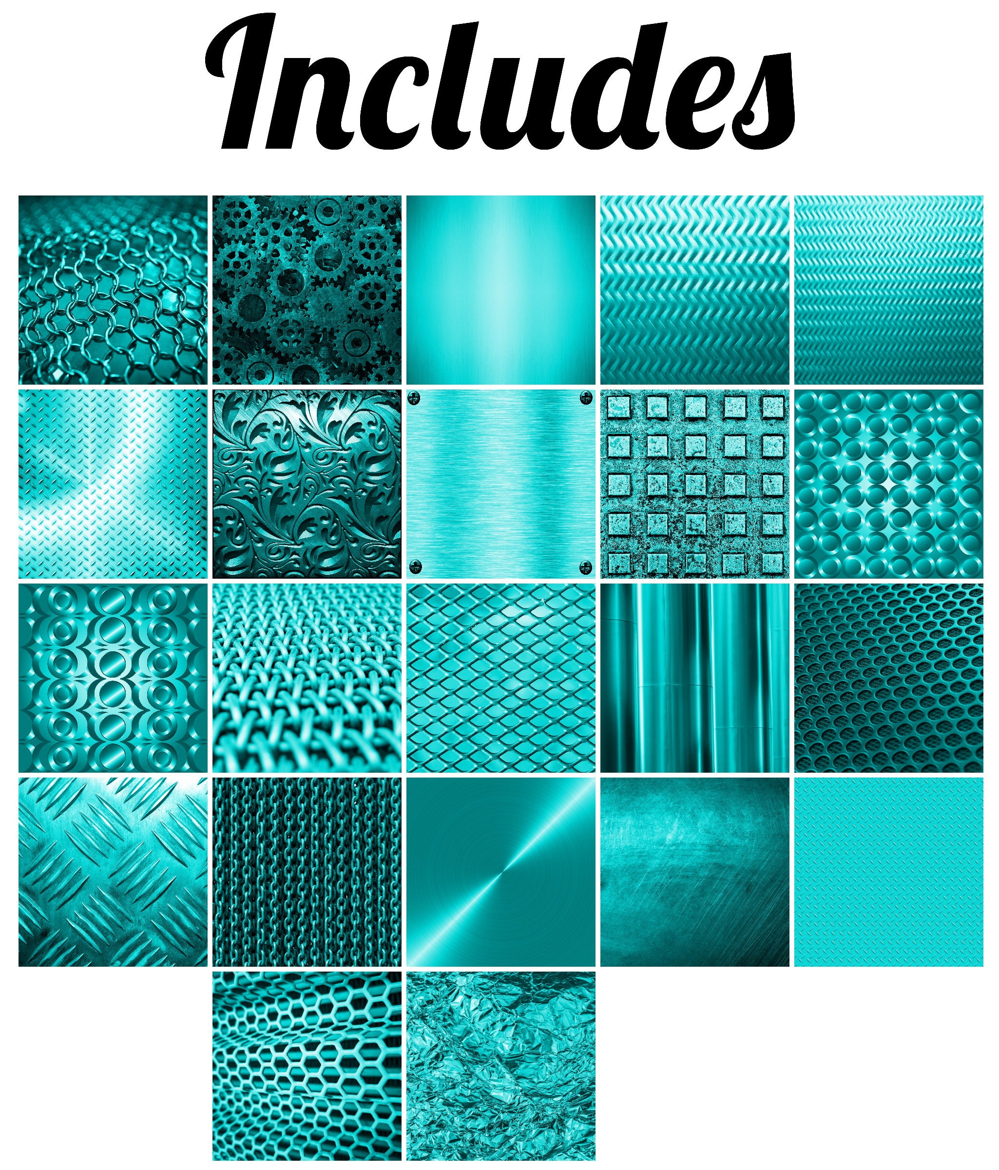 22 Teal Metals Digital Paper, Brass Digital Paper Brushed Metal ...