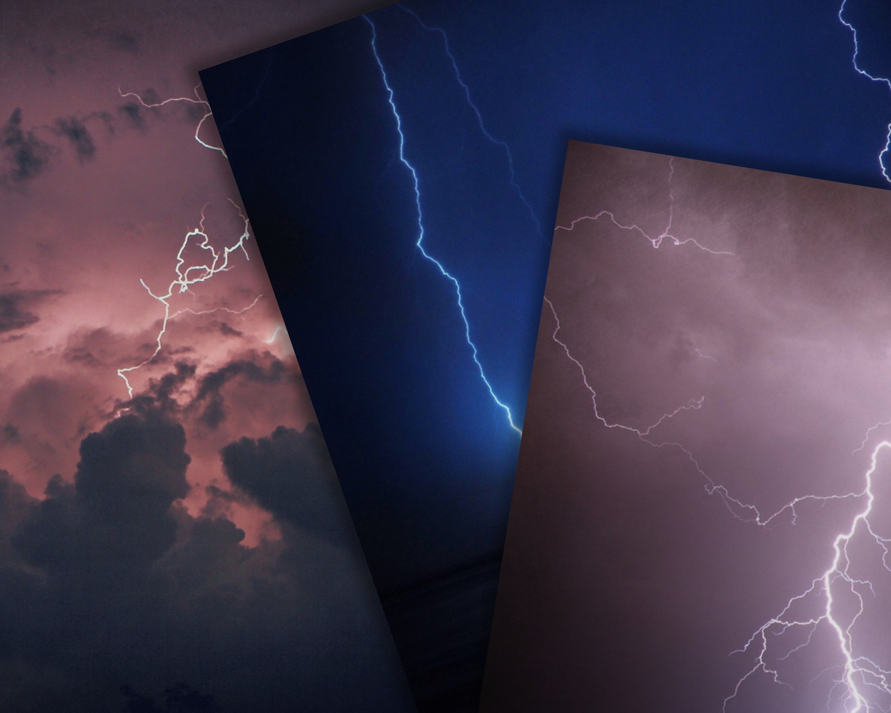 Lightning Digital Paper Pack, 14 Textured Scrapbooking Papers, Stormy ...