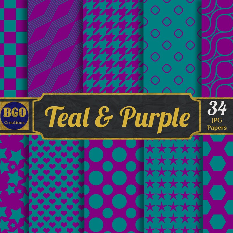 Teal Purple Fabric - Etsy