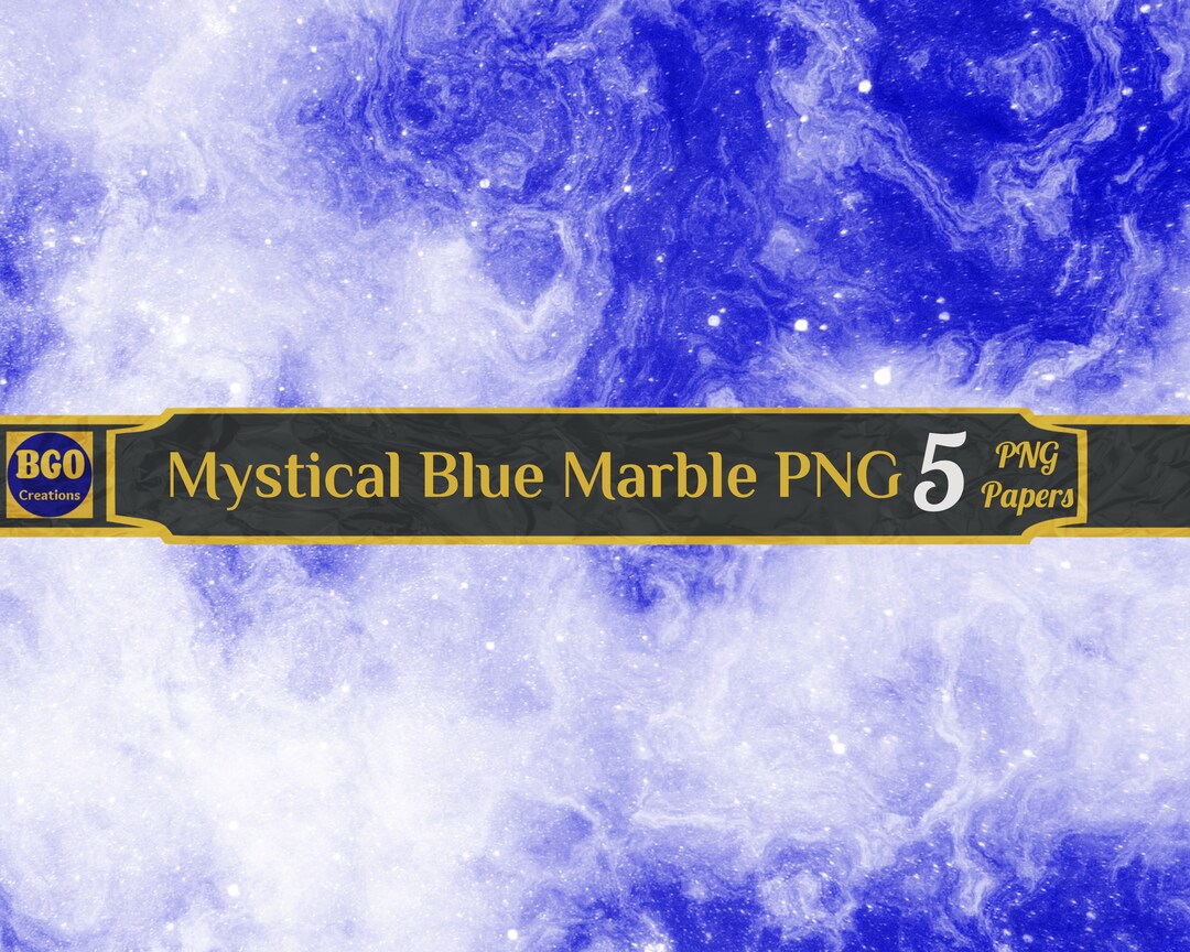 Mystical Blue Marble PNG Digital Paper Pack, 5 Photography Marble ...