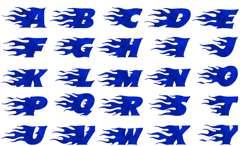 Blue Flame Letters Flame PNG Letters Flame Monogram Flames - Etsy