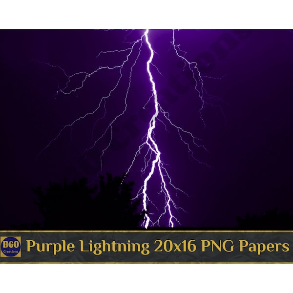 Purple Lightning Png - Etsy