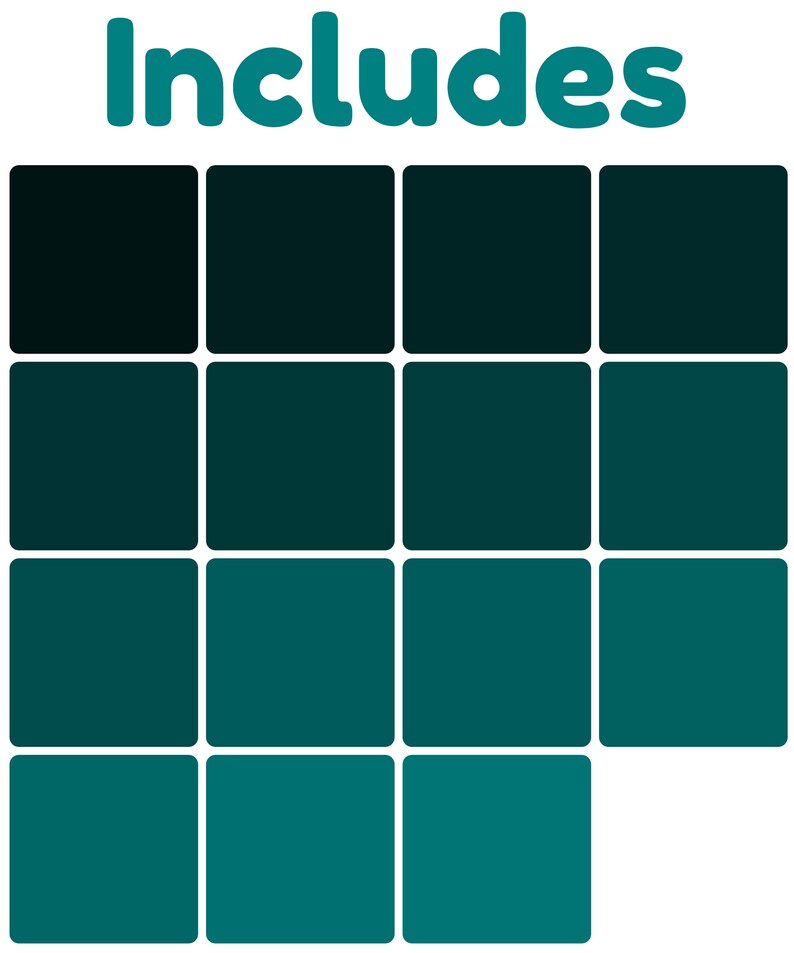 Teal Digital Paper Pack 37 Shades of Teal Plain Solid Colors - Etsy