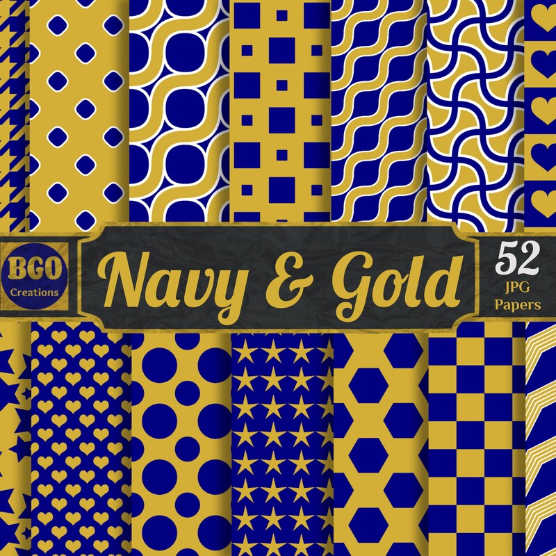 Navy Blue and Gold - Etsy