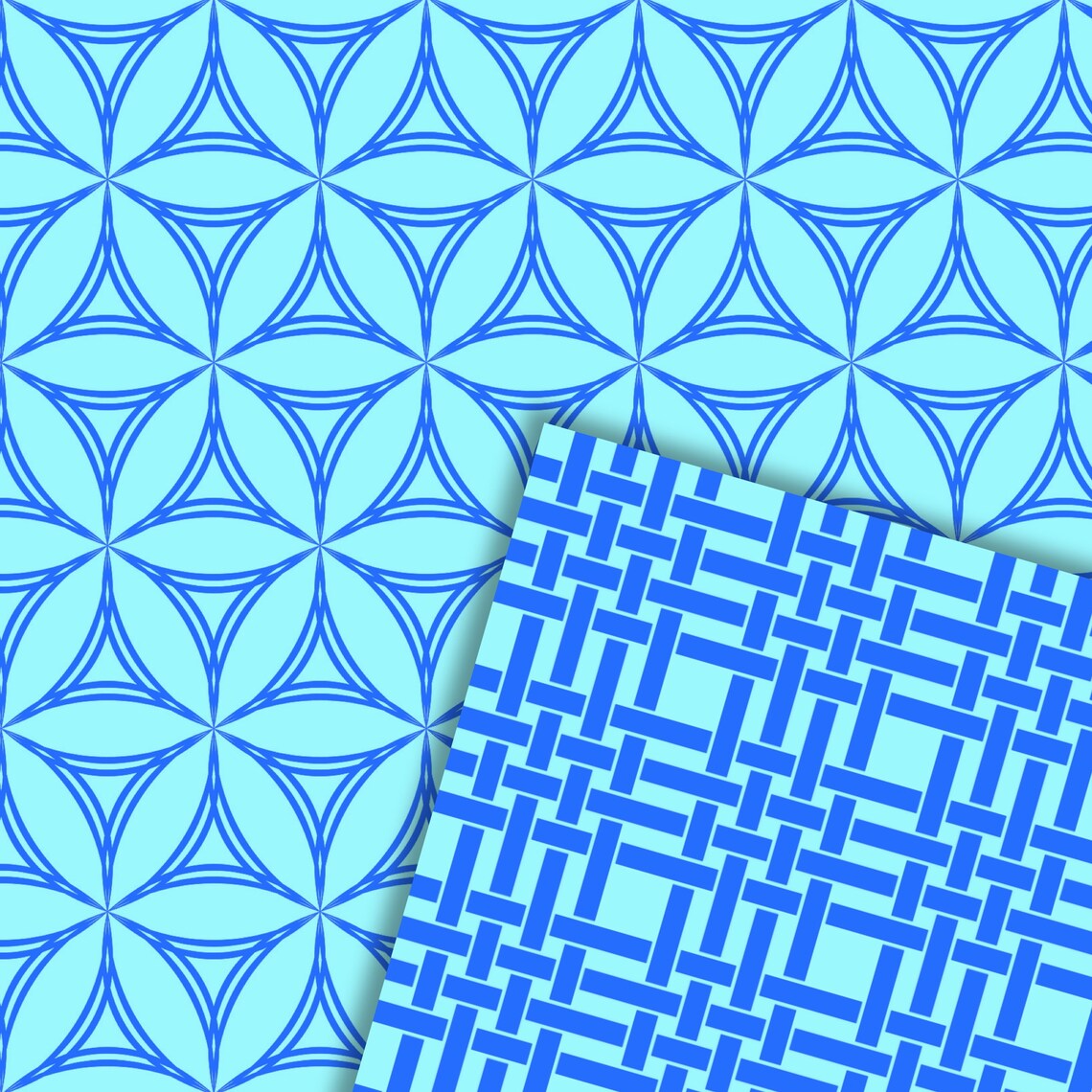 Blue Digital Paper Pack Blue Digital Papers Bundle Patterned - Etsy