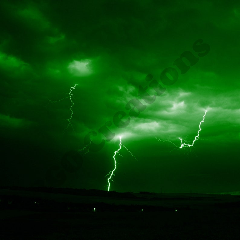 Green Lightning PNG Digital Paper Pack, 5 Photography Background ...