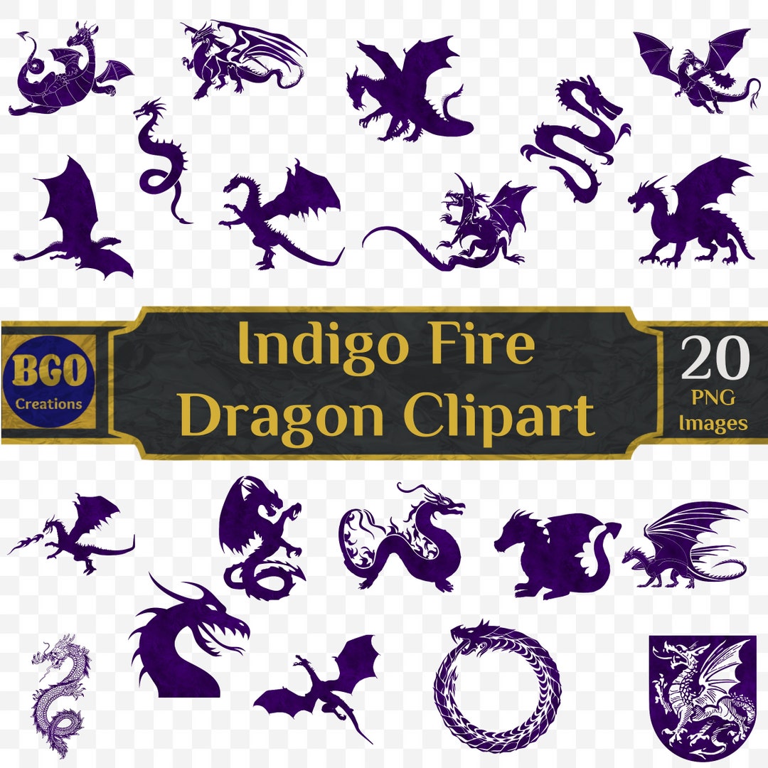Indigo Fire Dragons Clipart, 20 Fiery Purple Dragon PNG Images ...