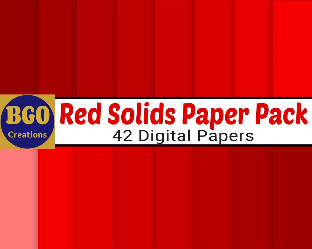 Red Digital Paper Pack 42 Shades of Red Plain Solid Colors - Etsy