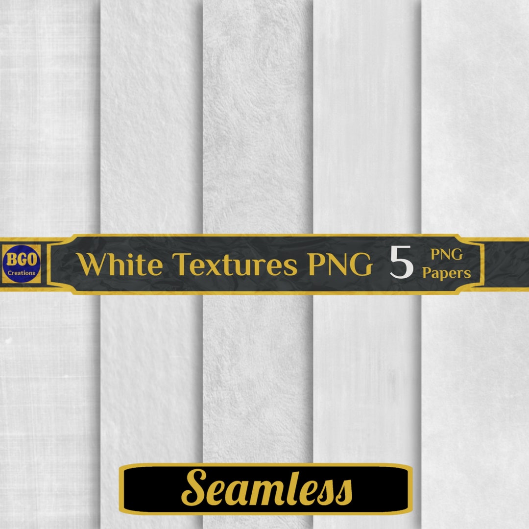 Seamless Distressed White Textures PNG Digital Paper Pack, 5 PNG ...