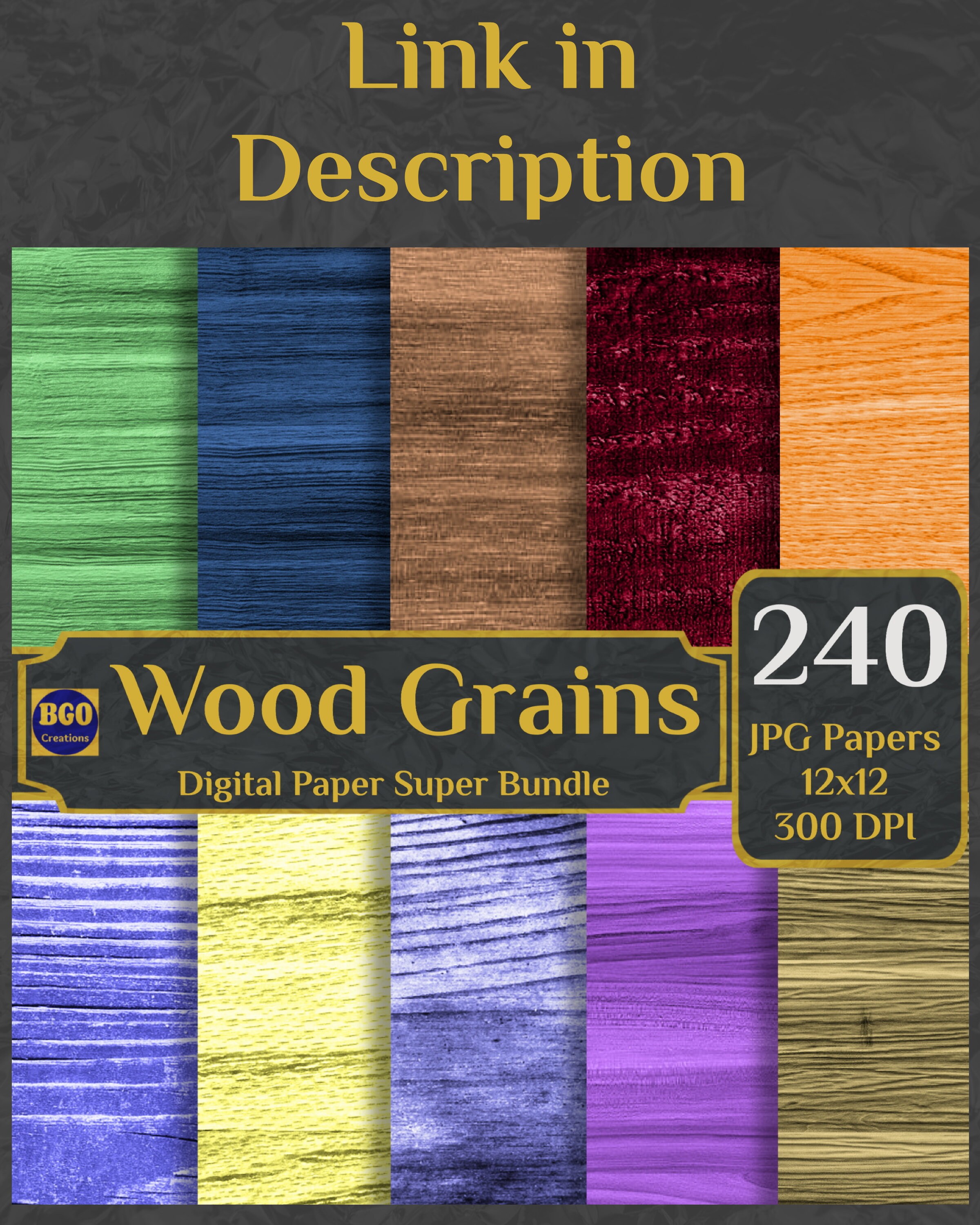Forest Green Wood Background Digital Papers, 16 Wooden Backgrounds ...