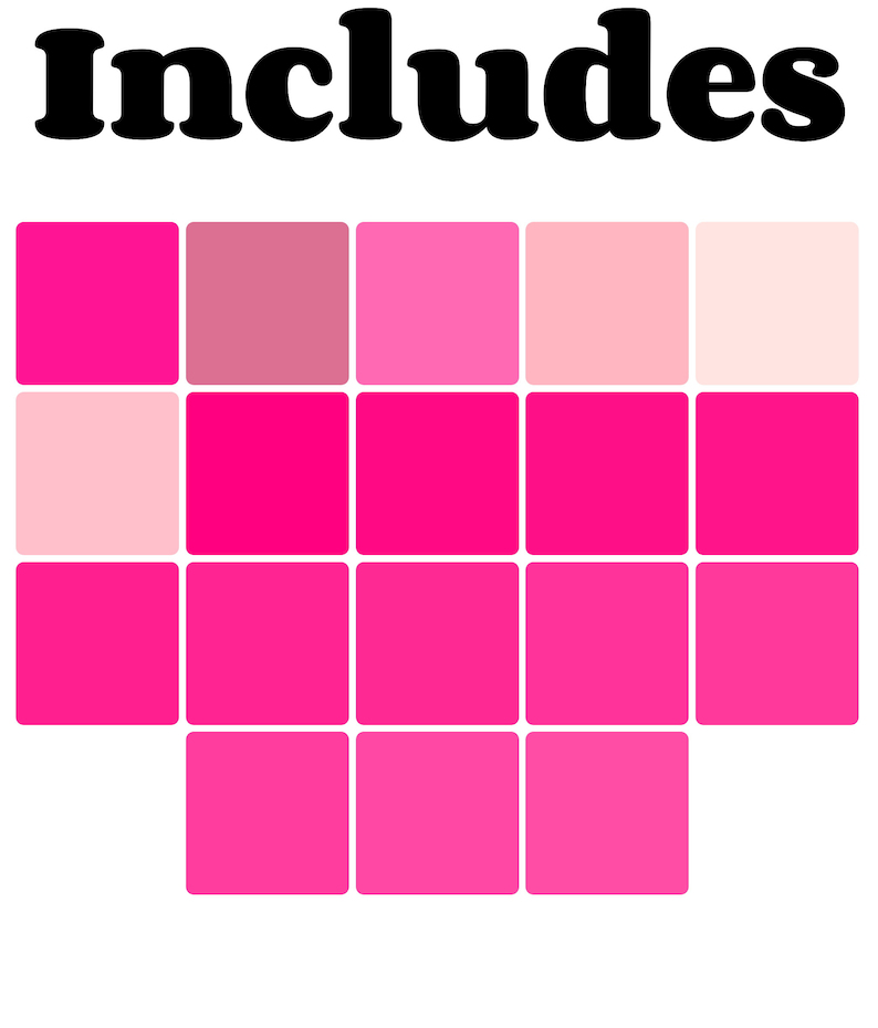 36 Pink Solids PNG Digital Paper Pack, PNG Sublimation Background Plain ...