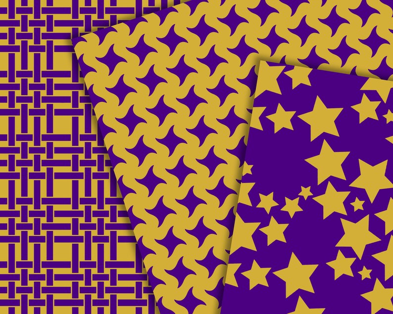 Indigo and Gold Digital Paper Pack, 55 Seamless Purple & Gold Printable ...