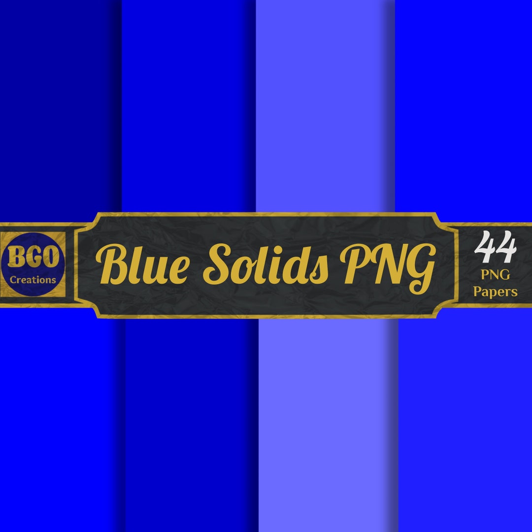 44 Blue Solids PNG Digital Paper Pack, PNG Sublimation Background Plain ...