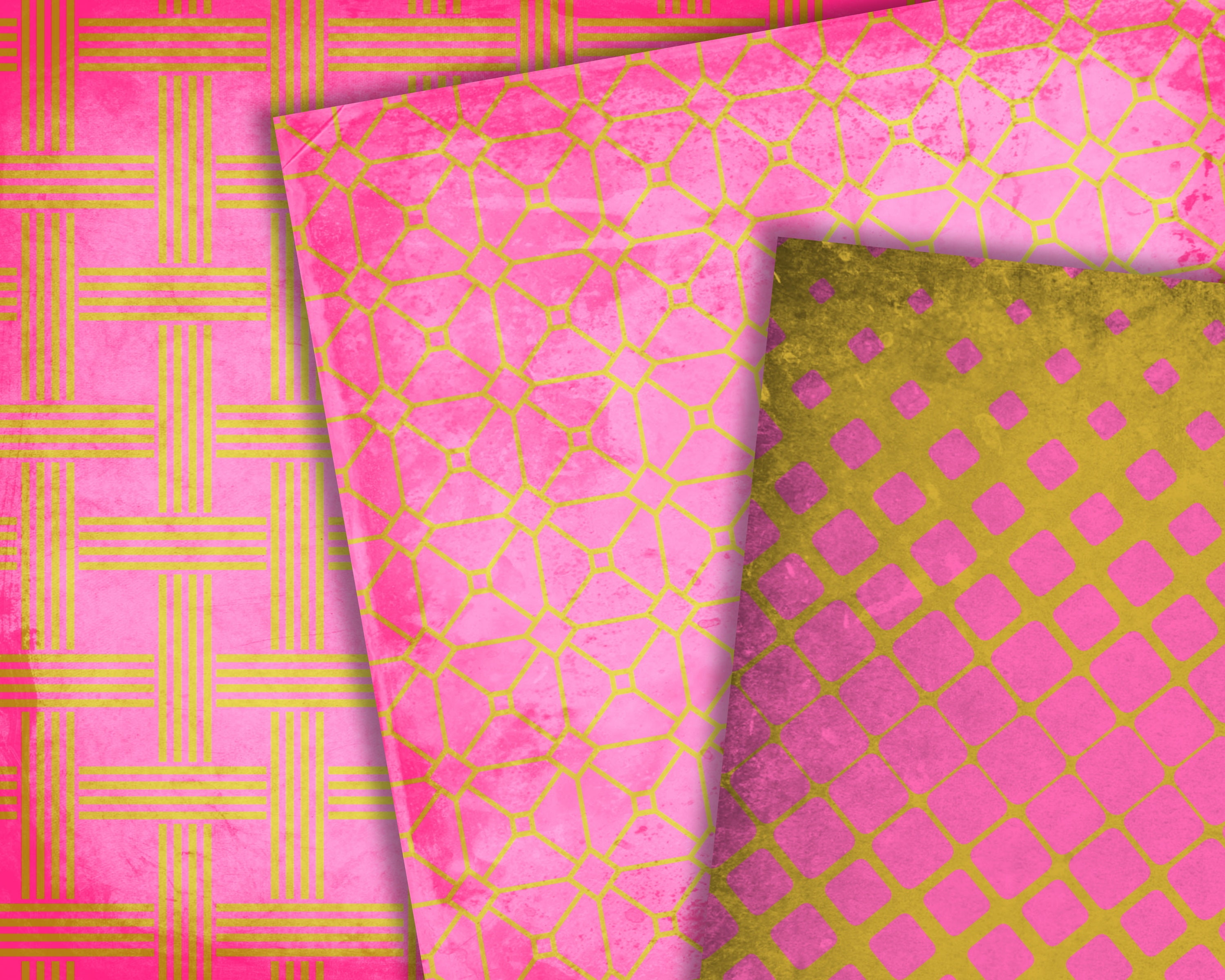 Distressed Hot Pink & Gold Textures Digital Paper Pack 14 - Etsy