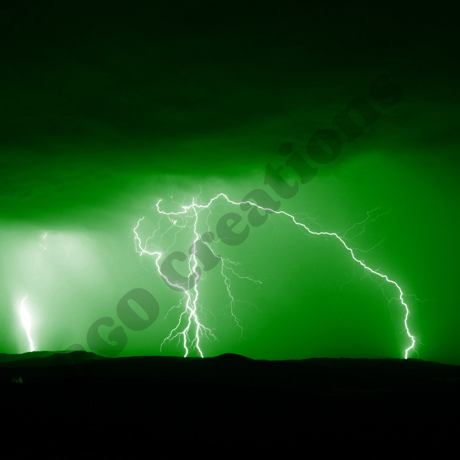 Green Lightning Digital Paper Pack, 5 Photography Background Texture ...