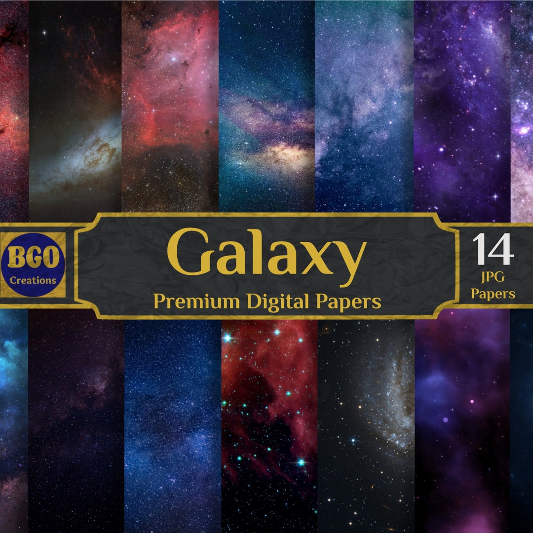 Galaxy Stars Digital Paper, 14 Space Backgrounds, Watercolor Galaxy ...