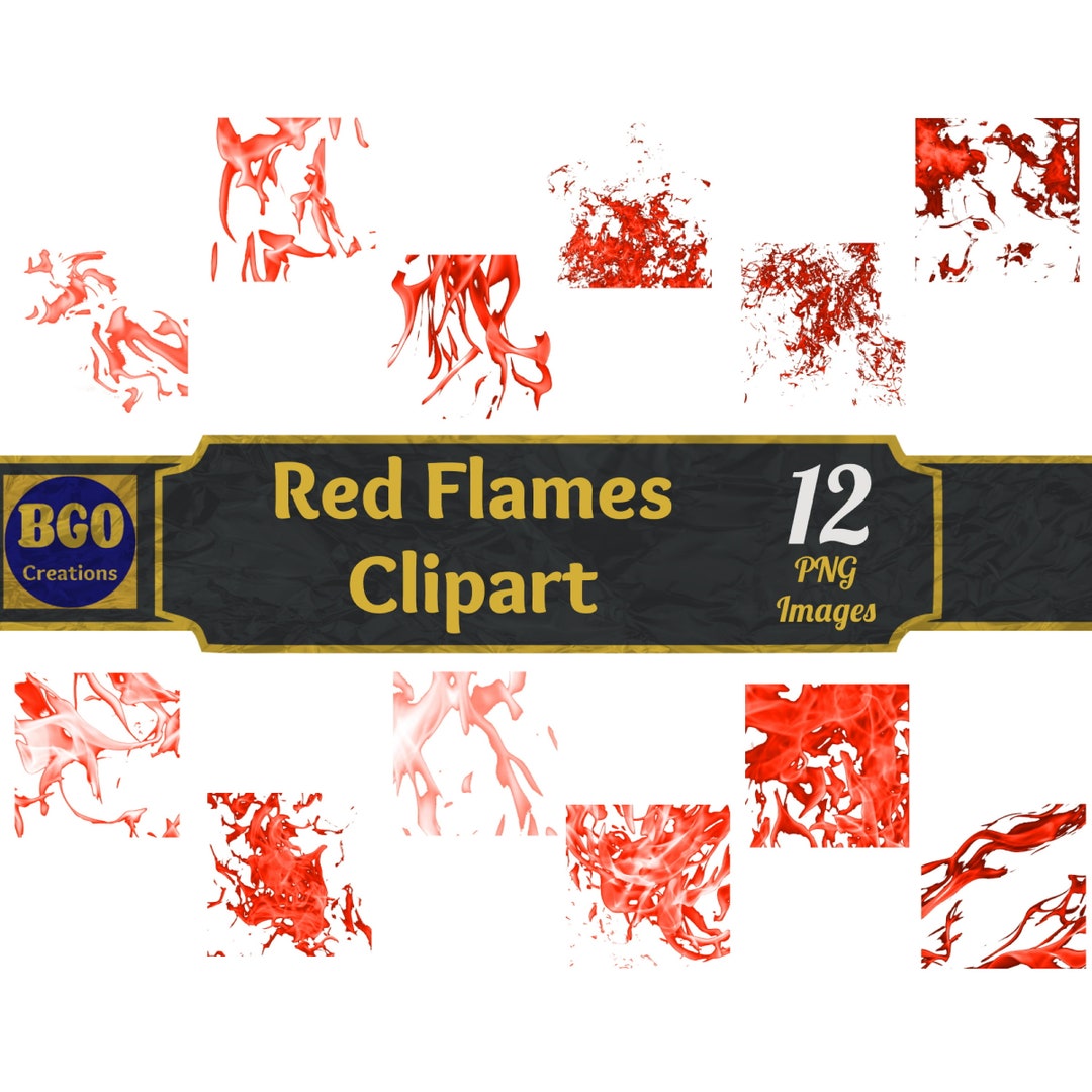 Red Flames Clip Art, 12 Fire Clipart, Photography Overlays Fire Sparks ...