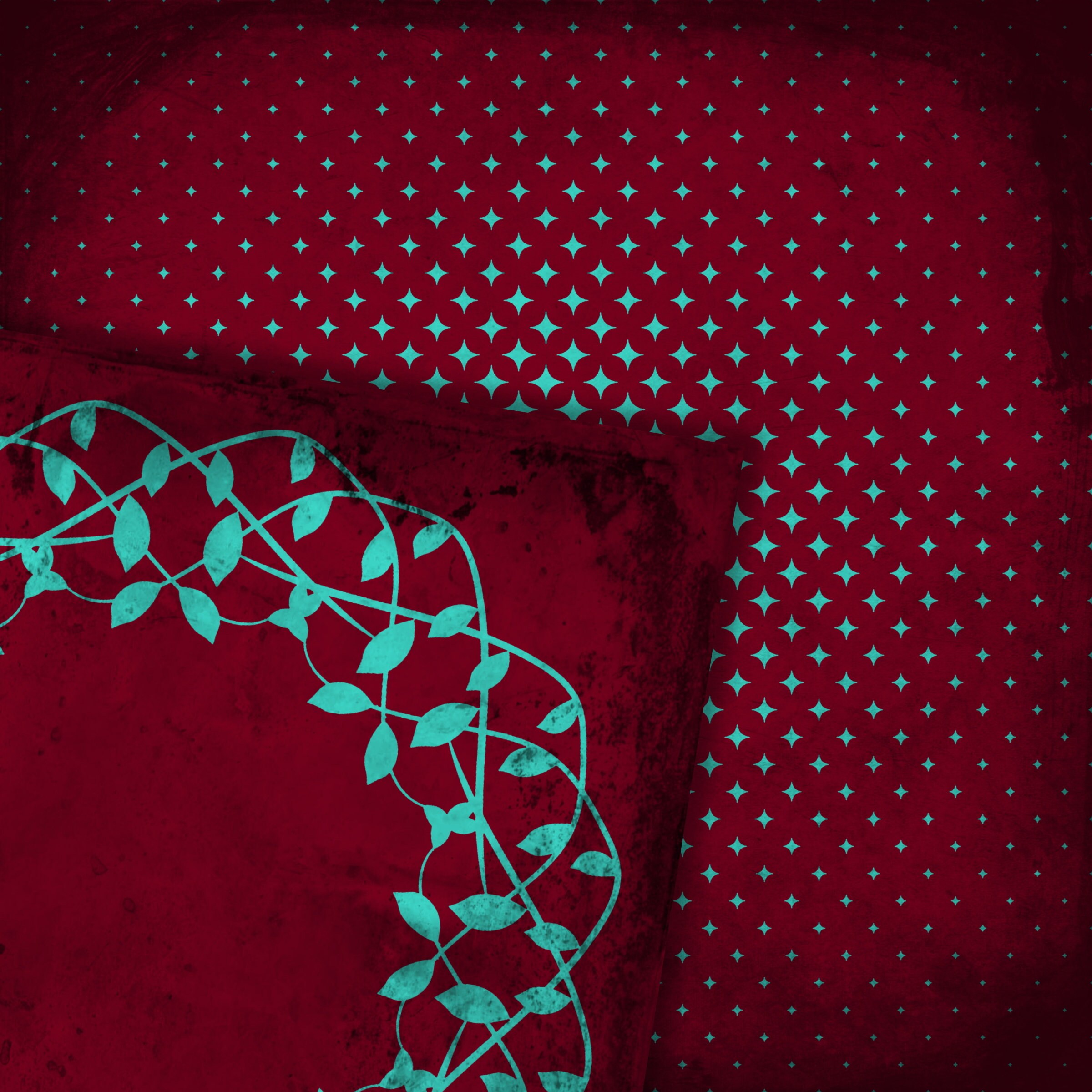 Distressed Burgundy & Turquoise Textures Digital Paper Pack, 14 Ornate ...