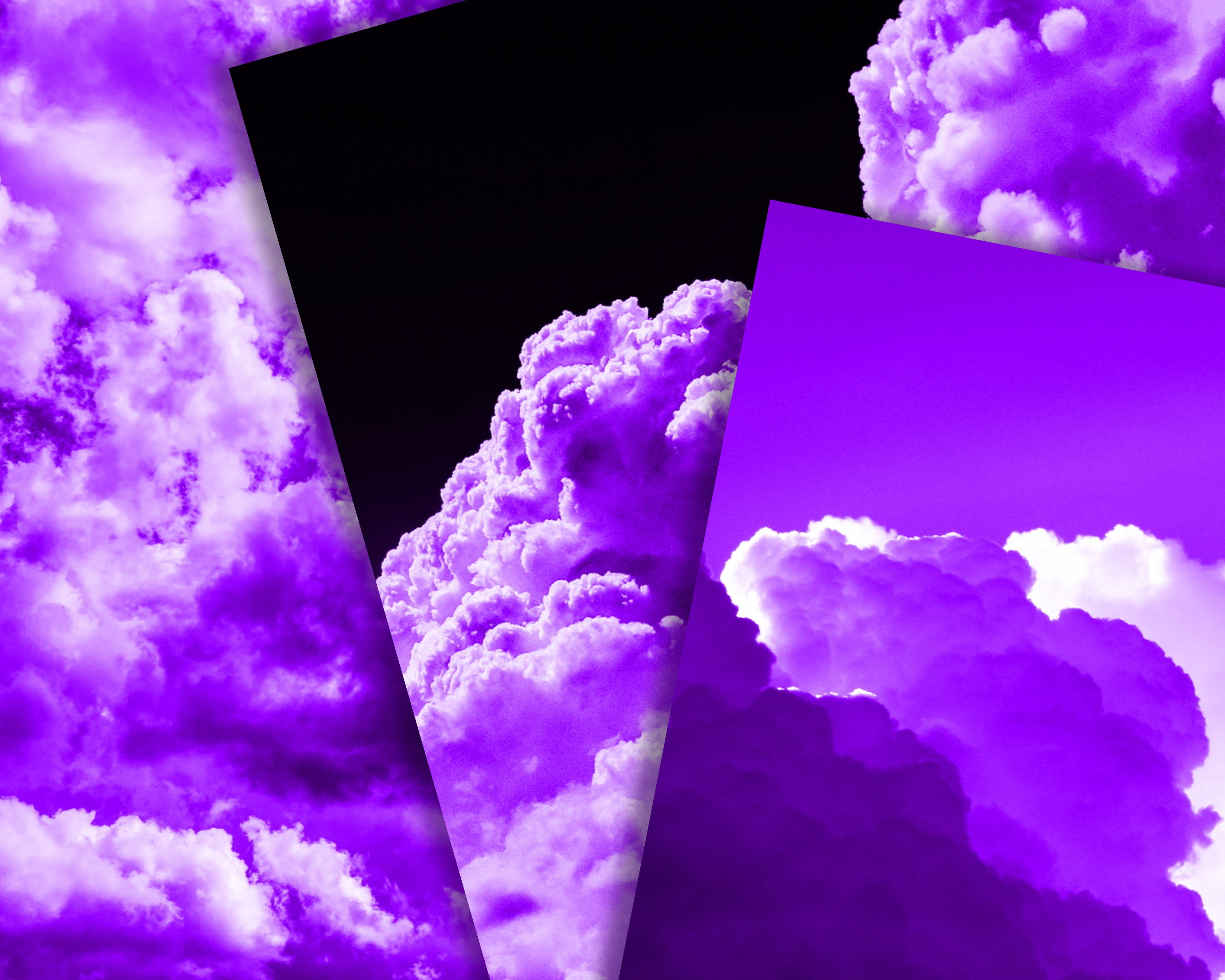 Indigo Clouds Digital Paper Pack, 14 Scrapbooking Papers, Cloud Texture, Cloudy Background ...